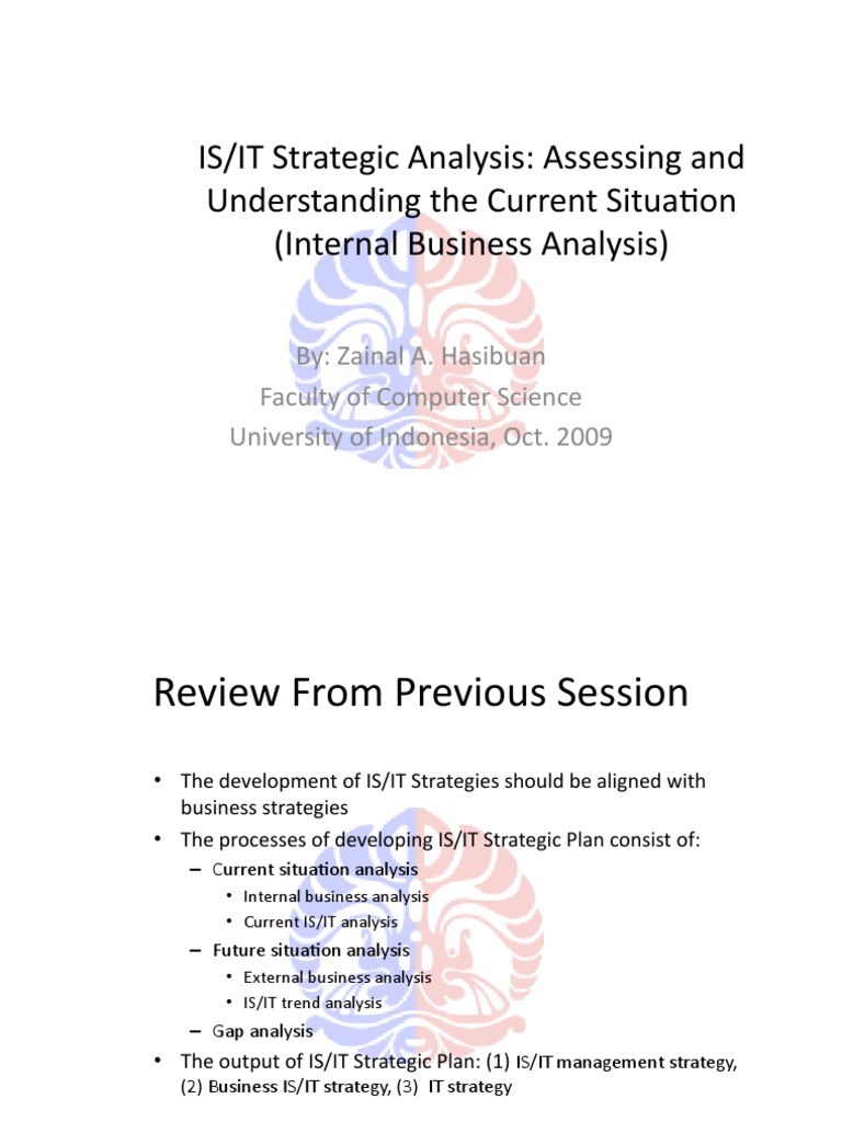 ISIT Strategic Analysis Assessing and Understanding The Current ...