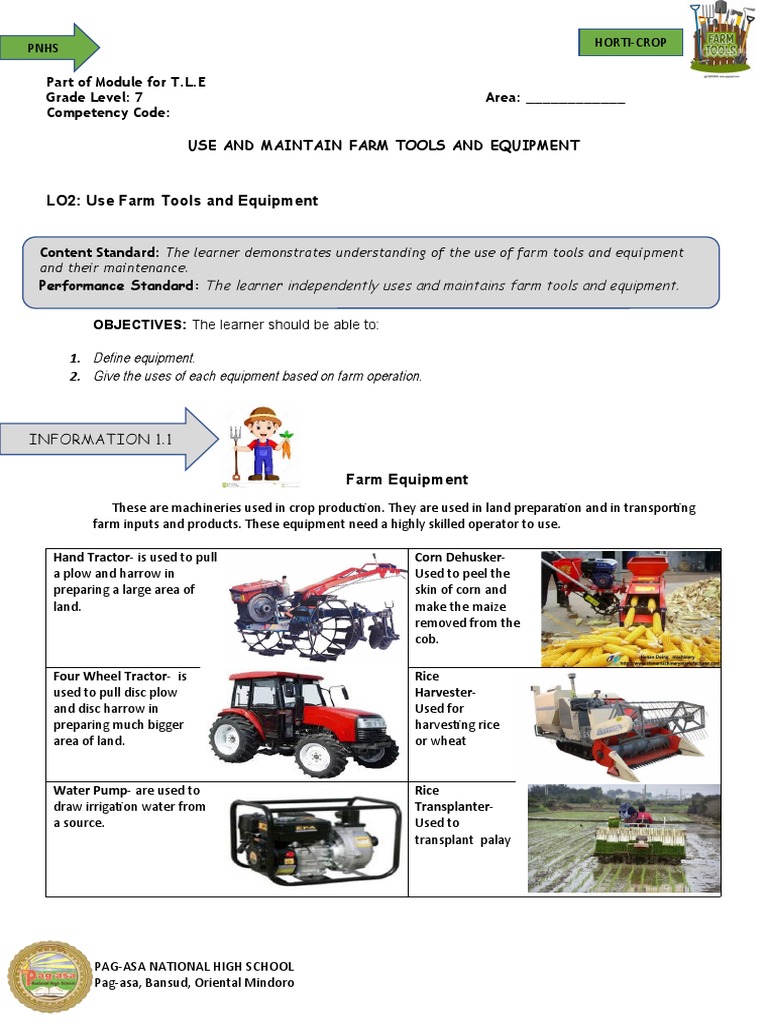 Select and Operate Farm Equipment 2 A4 | PDF | Agricultural Machinery ...