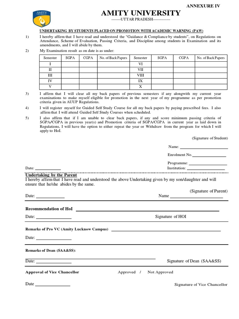 Amity University Promotion Criteria | PDF | Learning | Behavior ...
