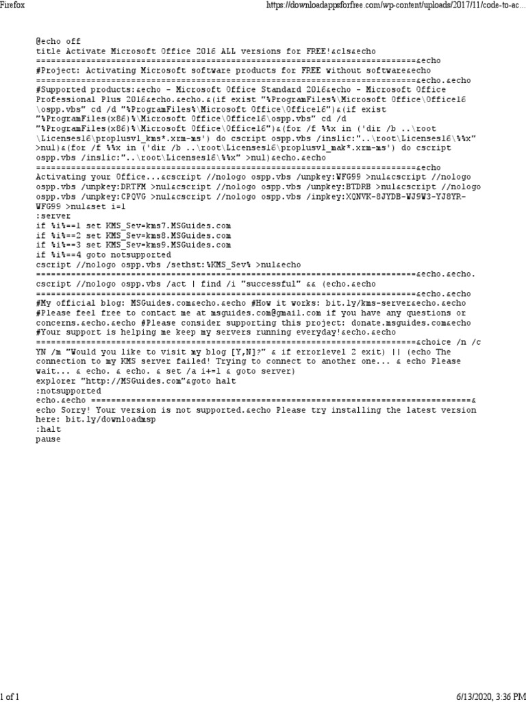 Windows and Office Activation Text File | PDF | Microsoft Office ...
