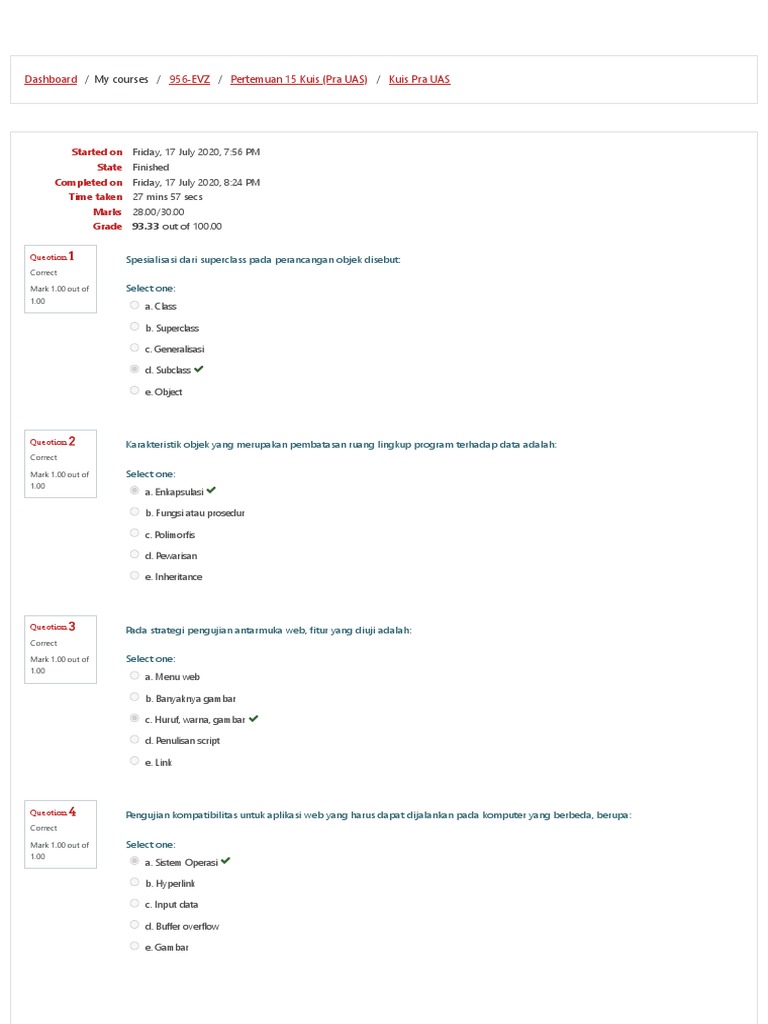 Kuis Pra UAS RPL | PDF