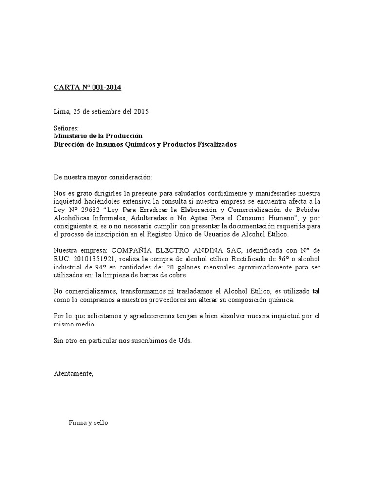 Consulta sobre permiso de alcohol en Perú | PDF