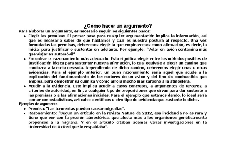 Cómo Hacer Un Argumento | PDF
