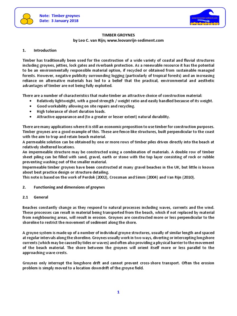 Timber Groynes 1.: Date: 3 January 2018 | Download Free PDF | Beach ...