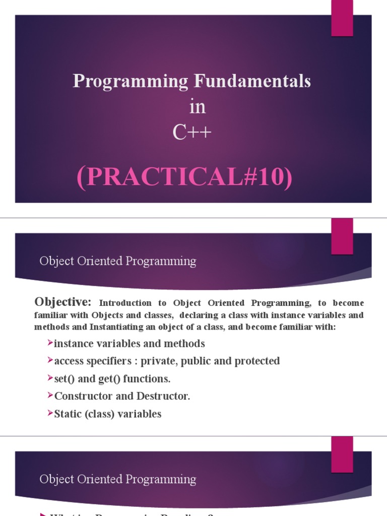 Programming Fundamentals: Practical#10) | PDF | Object Oriented Programming | Method (Computer ...