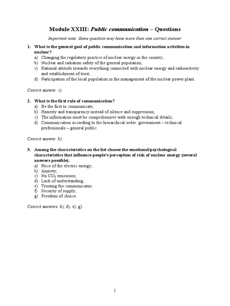 Module23 Public communication-QUESTIONS | PDF | Emergency Management ...