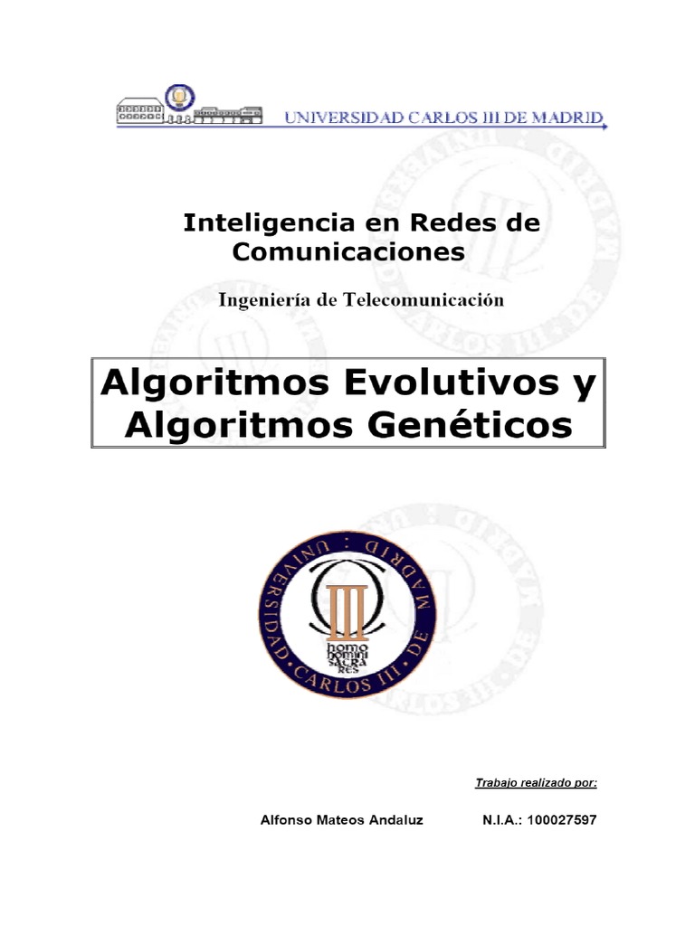 Algoritmos Evolutivos Y Algoritmos Genéticos Pdf
