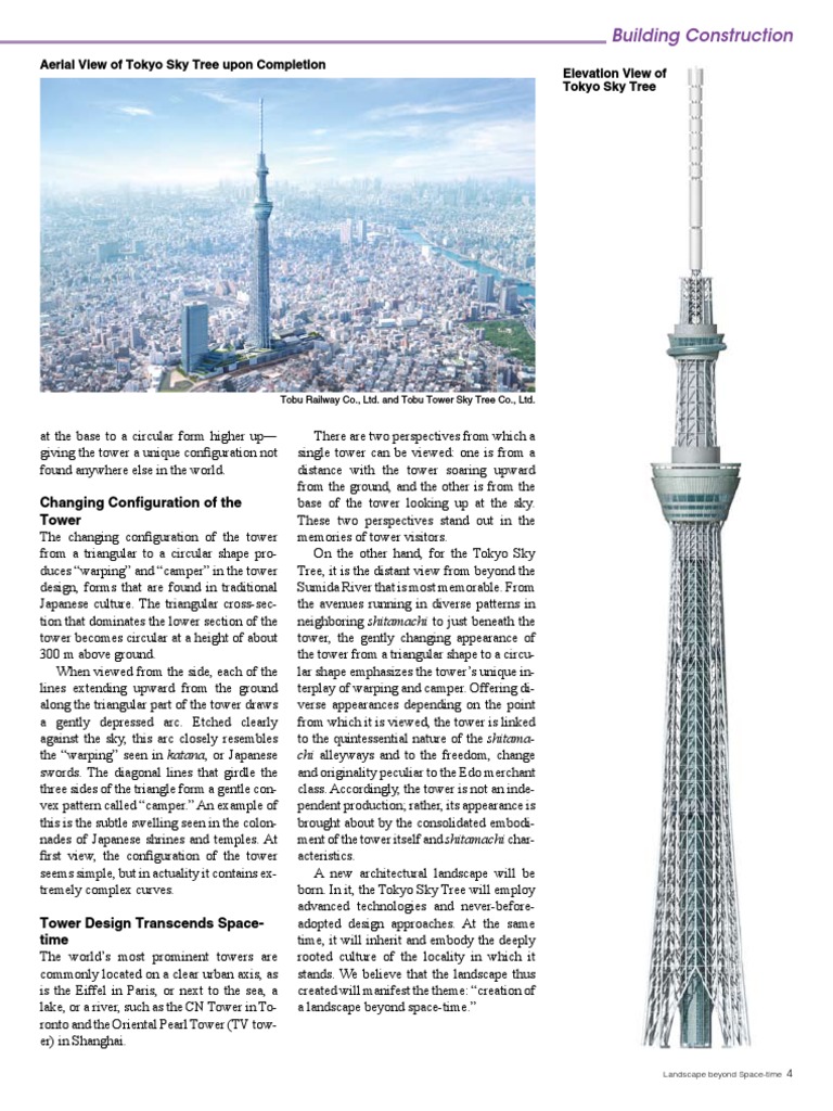 Building Construction: Elevation View of Tokyo Sky Tree Aerial View of ...