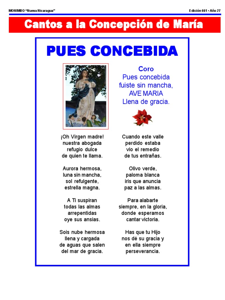 Letra de "Pues Concebida" | PDF