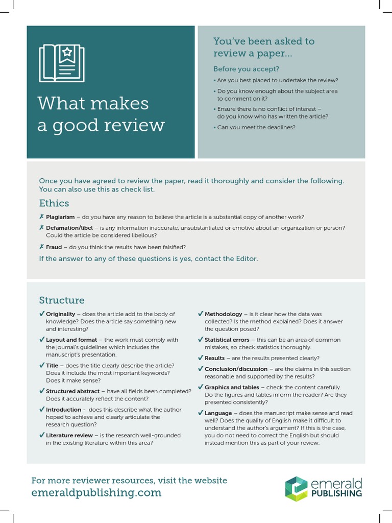 A Guide to Conducting a Thorough and Constructive Peer Review of a ...