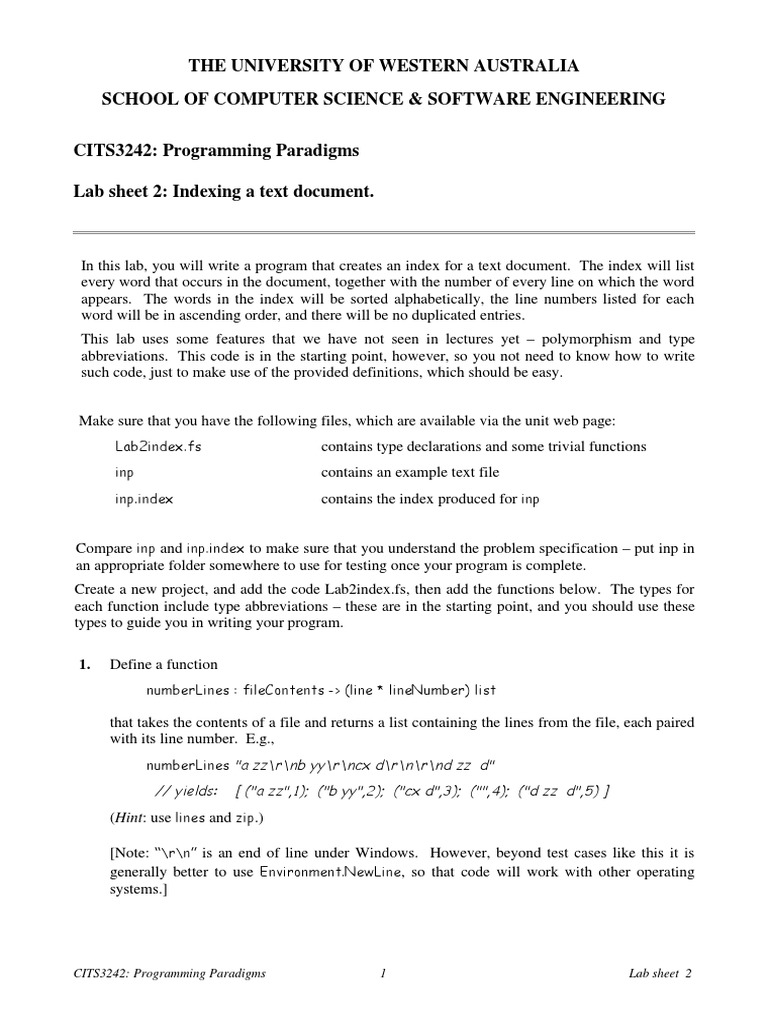 The University of Western Australia School of Computer Science ...