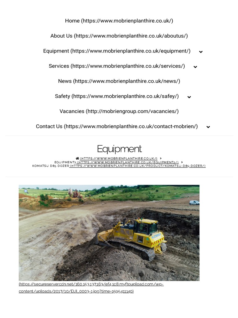 Komatsu D85 Dozer - M O'Brien Plant Hire | PDF | Car | World Wide Web