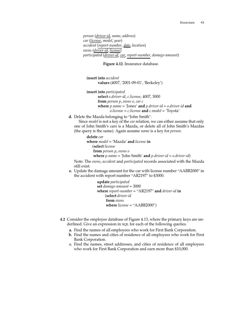 Exercises | PDF | Sql | Data Model
