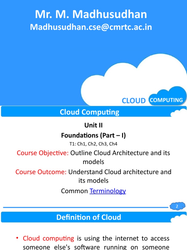 Cloud Computing Unit-2 PPT - PPSX | PDF | Cloud Computing | Apache Hadoop