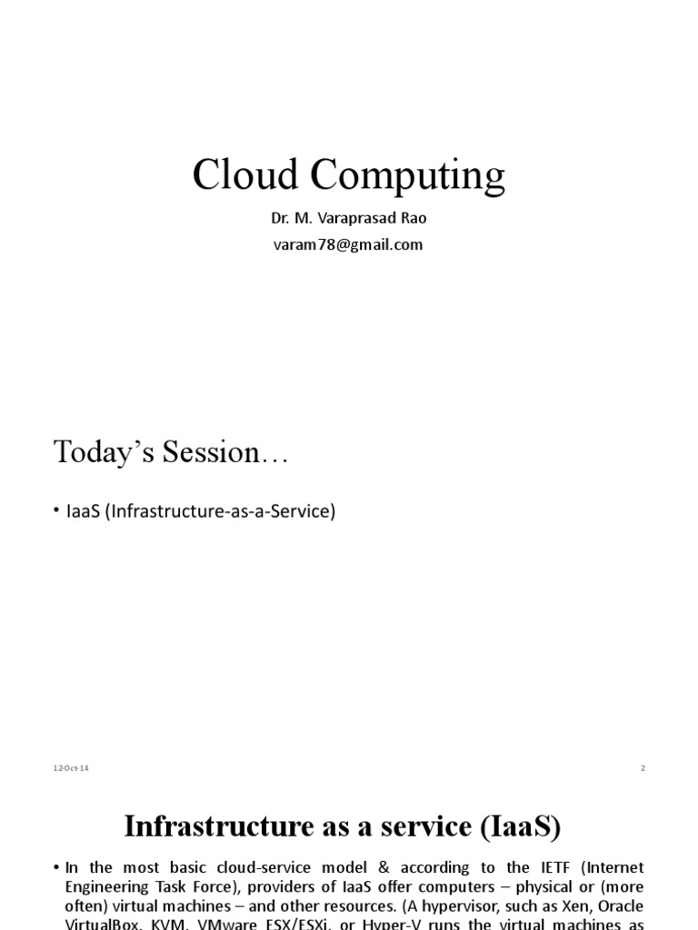 Cloud Computing: Dr. M. Varaprasad Rao | PDF | Virtual Machine | Cloud Computing