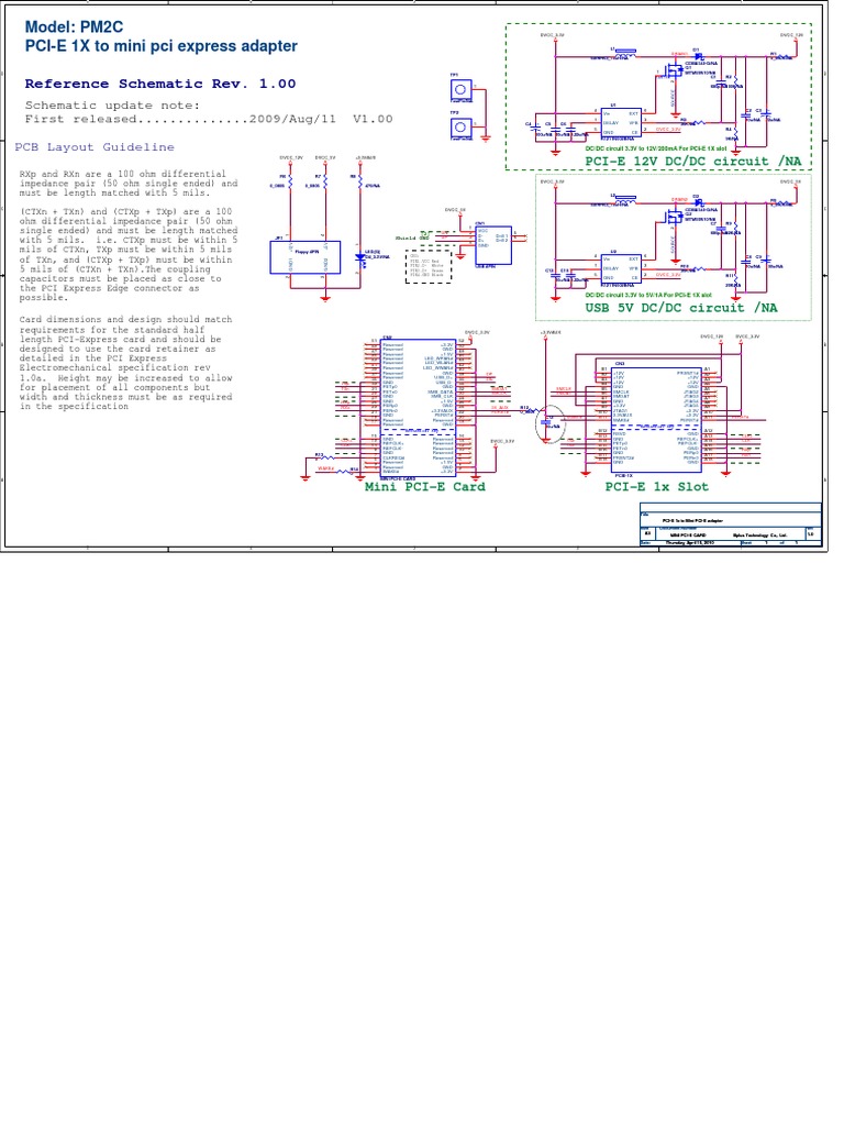 Reference Schematic for a PCI-E 1X to Mini PCI Express Adapter DC/DC ...