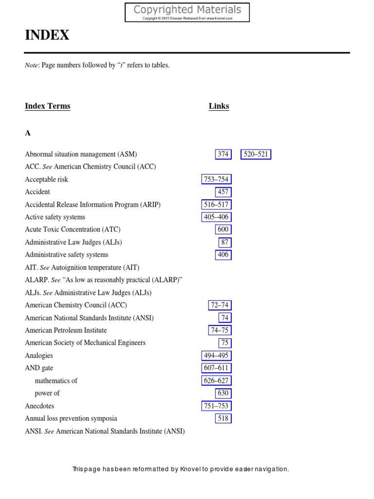 Index Terms Links | PDF | Occupational Safety And Health Administration ...