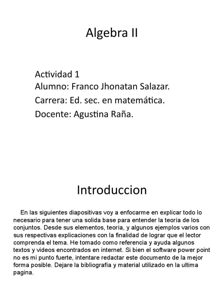 Algebra 2 Ejercicios Resueltos | PDF | Conjunto (Matemáticas ...