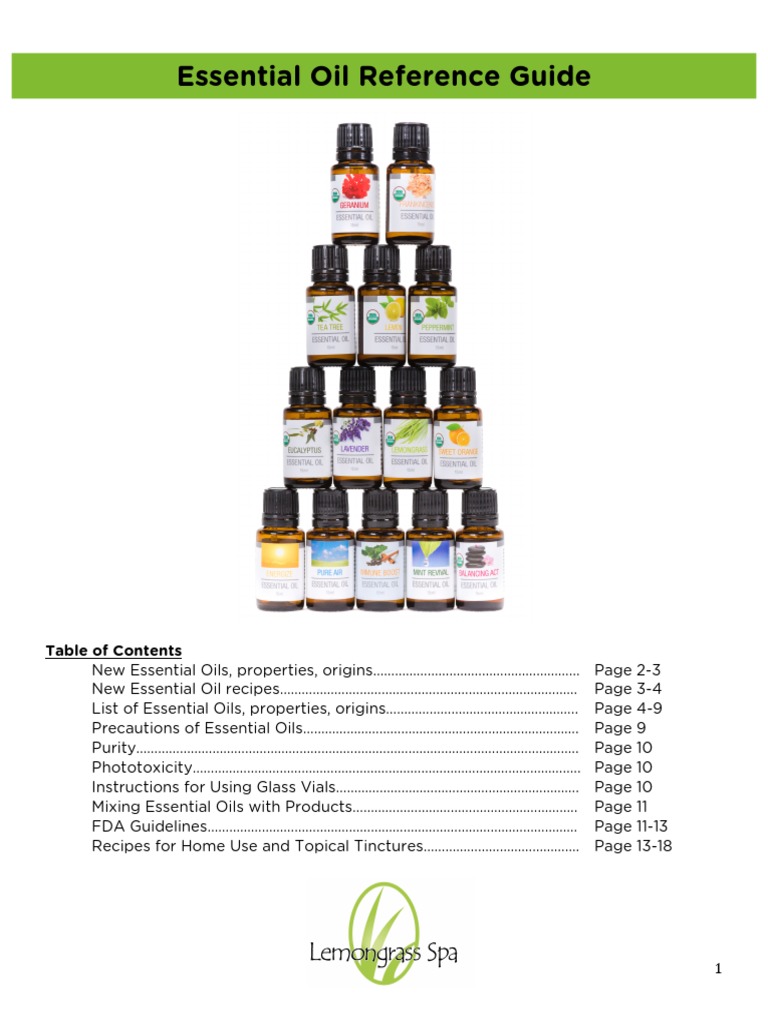 Essential Oils Reference Guide | PDF | Essential Oil | Perfume