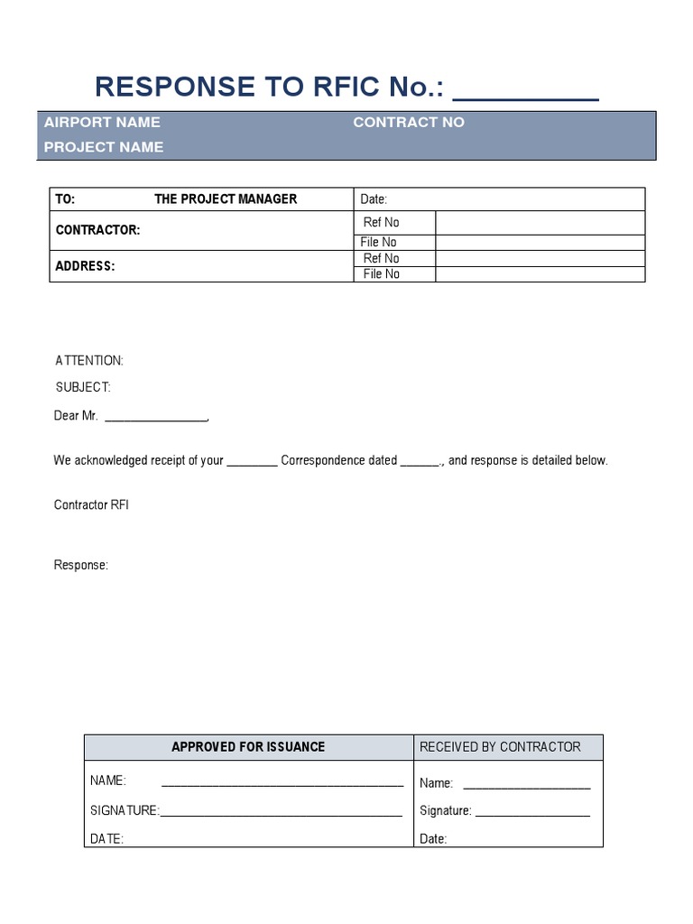 RFIC Reply Form | PDF