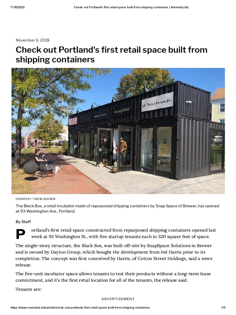 Check Out Portland's First Retail Space Built From Shipping Containers ...