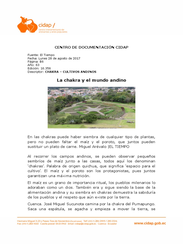 La Chakra Andina: Cultivo y Tradición | PDF | Maíz | Siembra