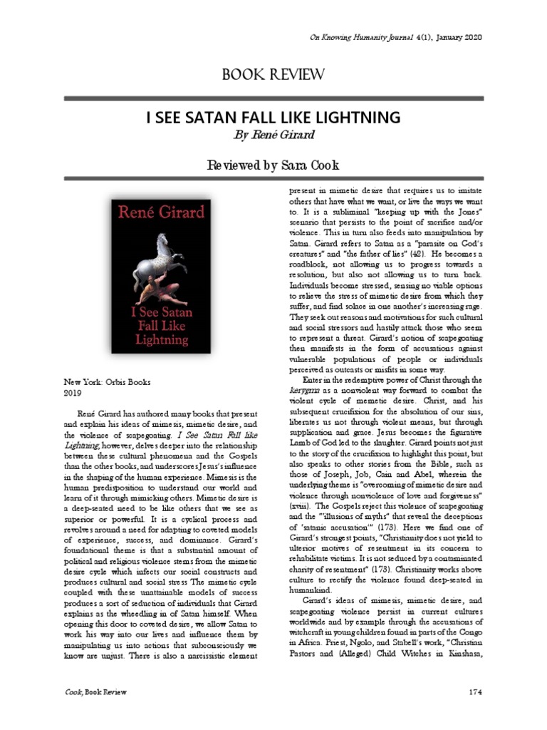 I See Satan Fall Like Lightning: Book Review | PDF | René Girard ...