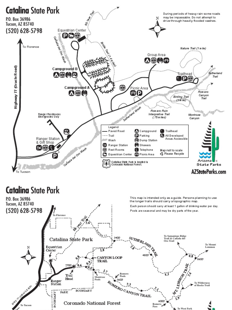 Catalina State Park Campground Map | PDF | Hiking | Hobbies