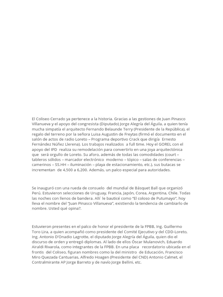 El Coliseo Cerrado Ya Pertenece A La Historia | PDF | Viajes y turismo