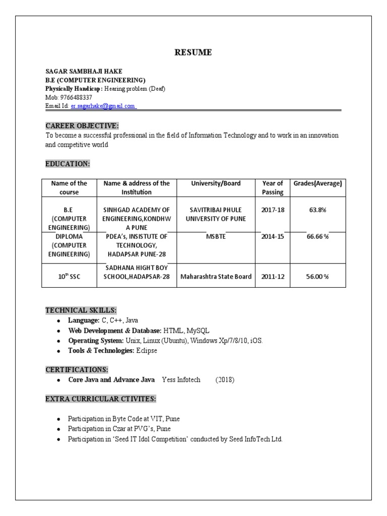 Sagar Resume | PDF