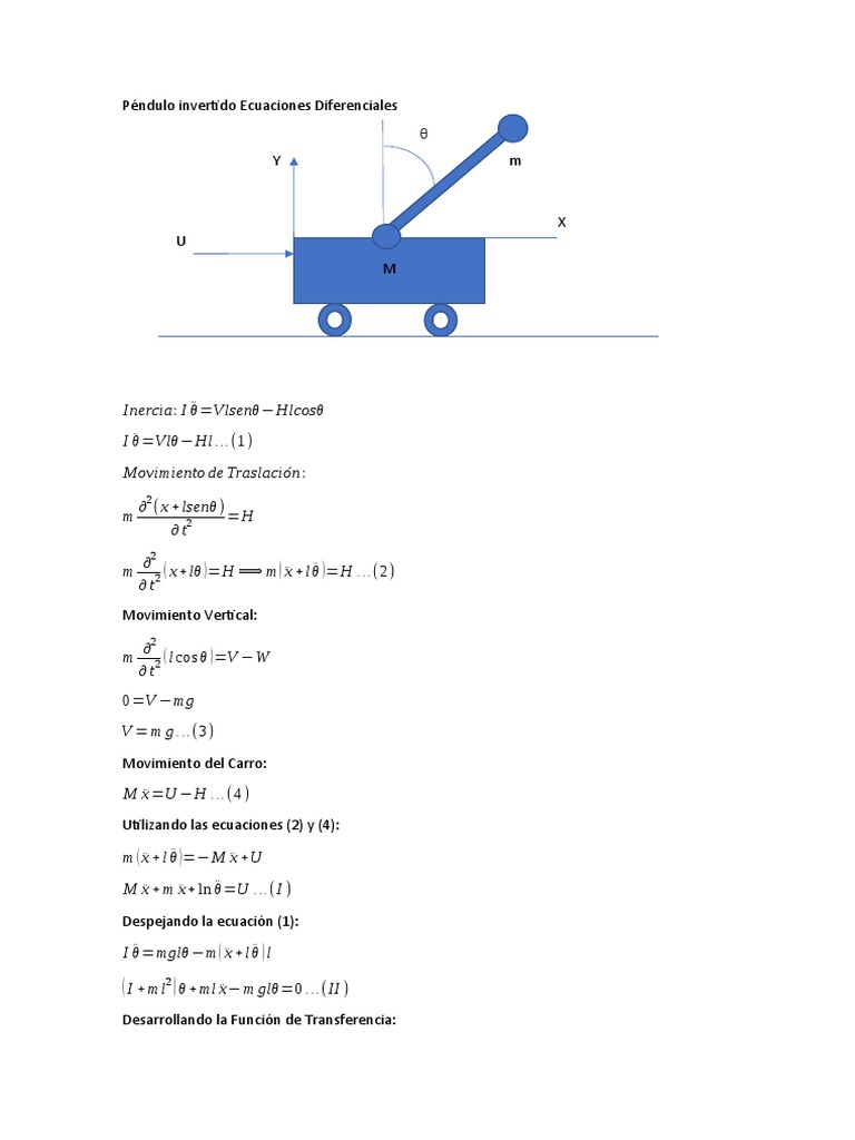 Ecuaciones del Péndulo Invertido | PDF