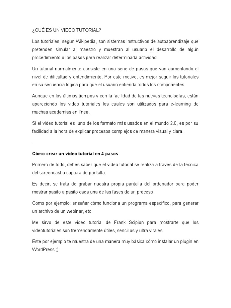 Guía para Crear un Video Tutorial | PDF | Tutorial | Youtube