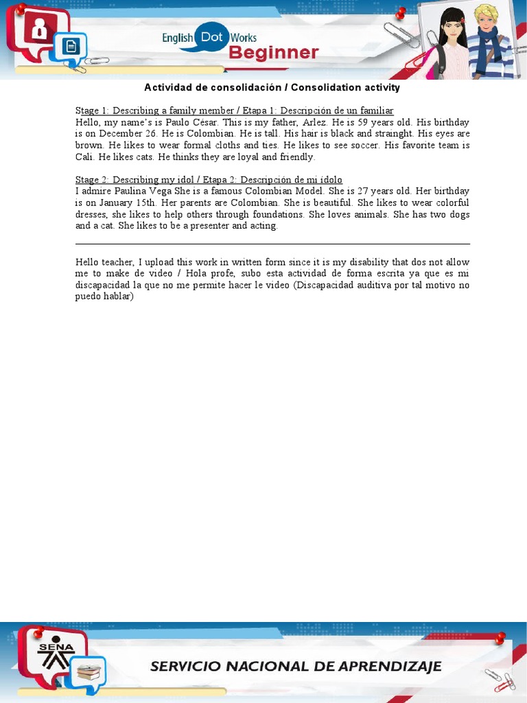 Describing Family and Idol | PDF