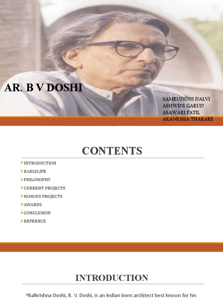 Ar. B V Doshi: Samruddhi Dalvi Ashwini Garud Asawari Patil Akanksha Thakare | Download Free PDF ...