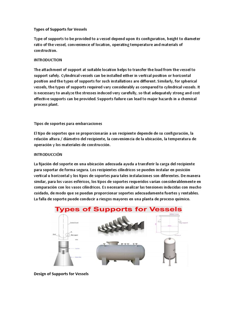 Types of Supports For Vessels | PDF | Column | Building Engineering