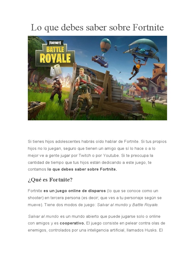 Lo Que Debes Saber Sobre Fortnite | PDF | Ocio | Deportes