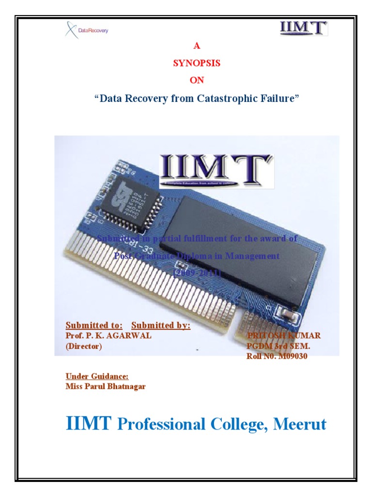 Professional College, Meerut: "Data Recovery From Catastrophic Failure" | PDF | Computer File ...