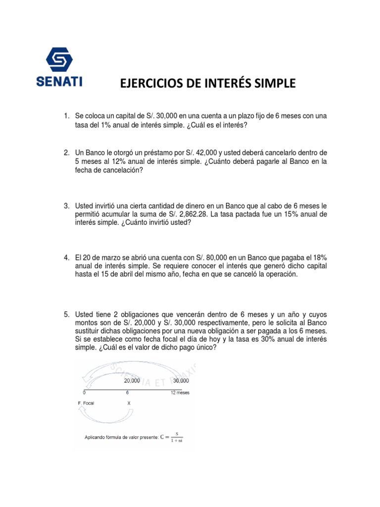 Ejercicios de Interes Simple | PDF