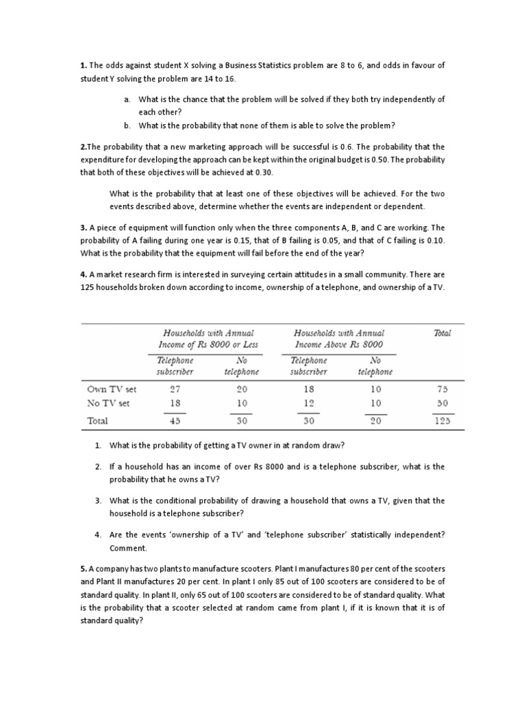 Probability Questions - Work Sheet | PDF | Cargo | Probability