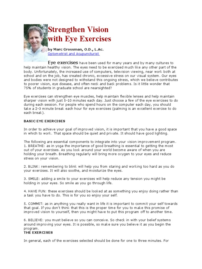 Strengthen Vision With Eye Exercises | PDF