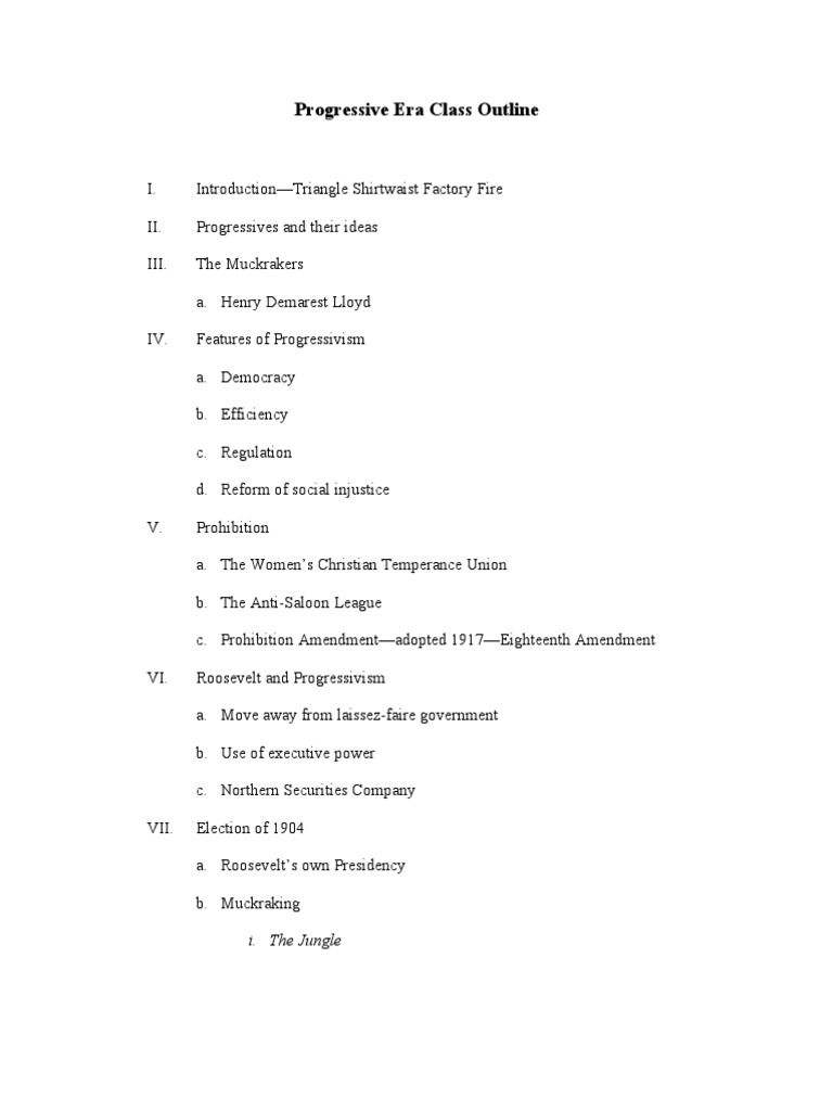 Progressive Era Overview and Key Events | PDF