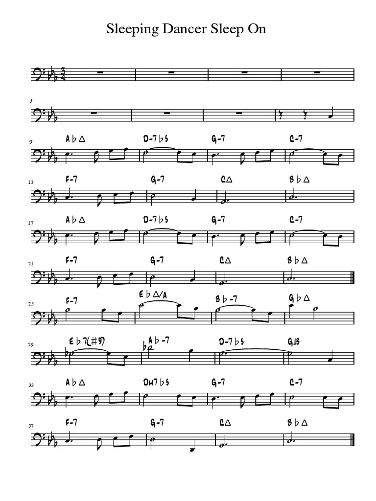 Sleeping Dancer Sleep On: C-7 G-7 D-7♭5 A♭Δ | PDF