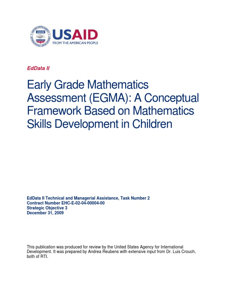 Early Grade Mathematics Assessment (EGMA) : A Conceptual Framework ...