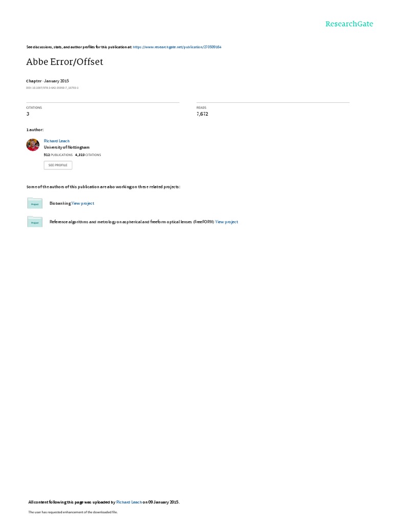 Abbe Error/Offset: January 2015 | PDF | Optics | Natural Philosophy