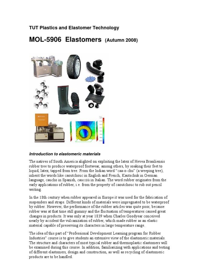 MOL-5906 Elastomers: TUT Plastics and Elastomer Technology (Autumn 2008) | Download Free PDF ...