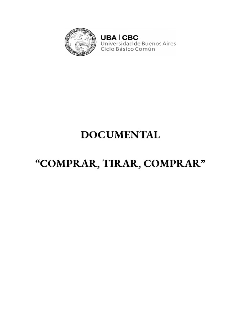 Documental "Comprar, Tirar, Comprar" | PDF | Consumismo | Consumo ...
