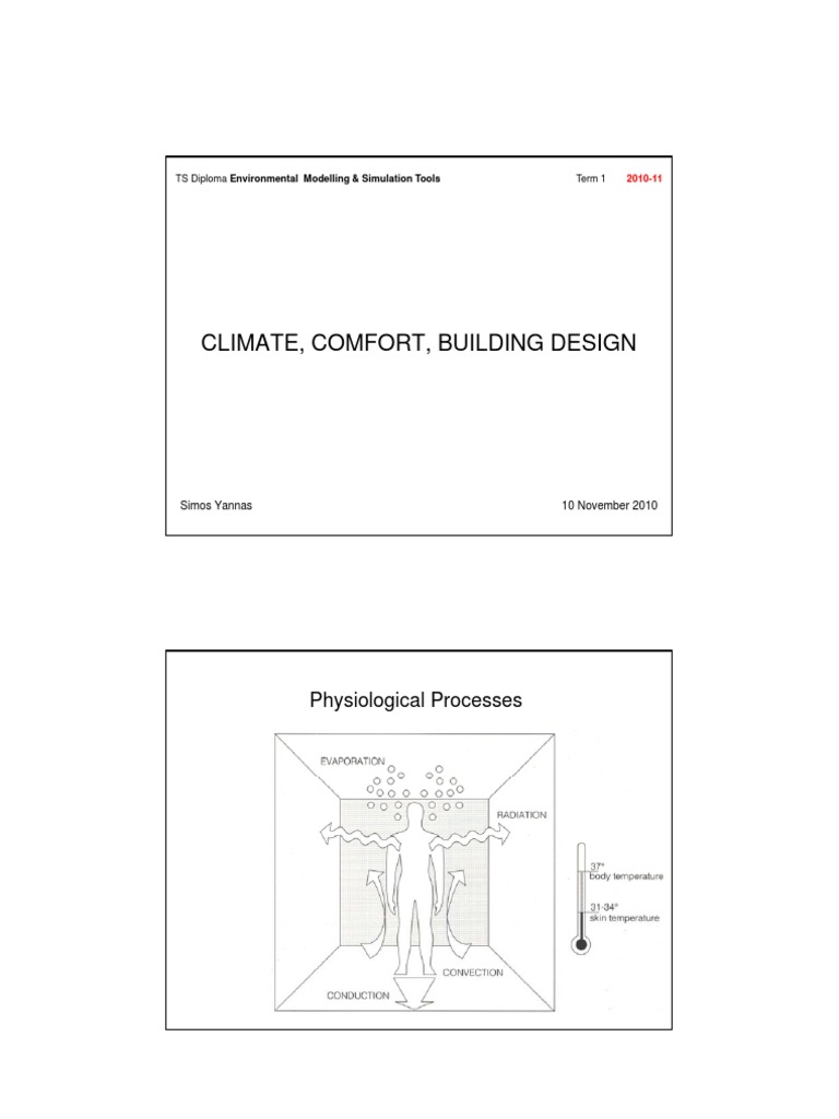 Climate, Comfort, Building Design: Physiological Processes | PDF ...