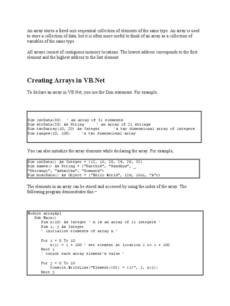 Array Oop Pdf Array Data Type Array Data Structure
