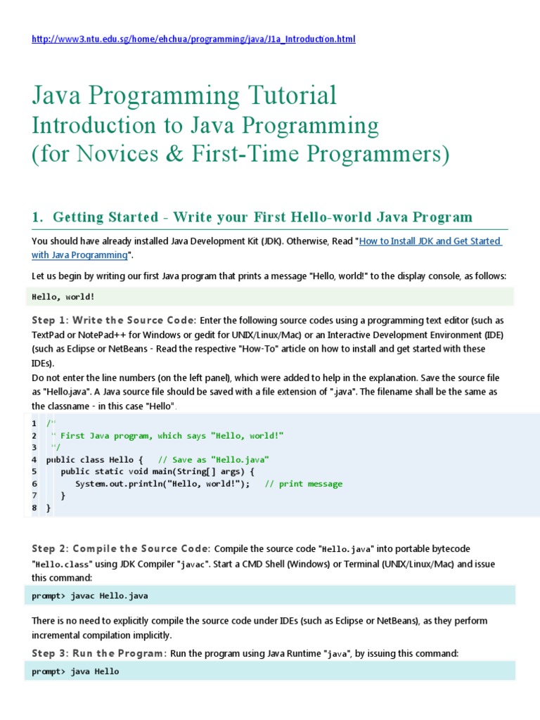 Java Programming Tutorial Introduction To Java Programming For 5082