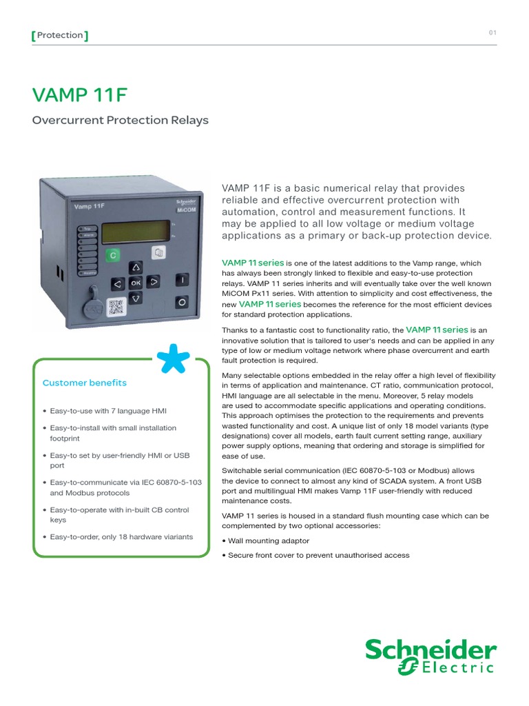 Vamp 1 1 F: Overcurrent Protection Relays | PDF | Relay | Scada